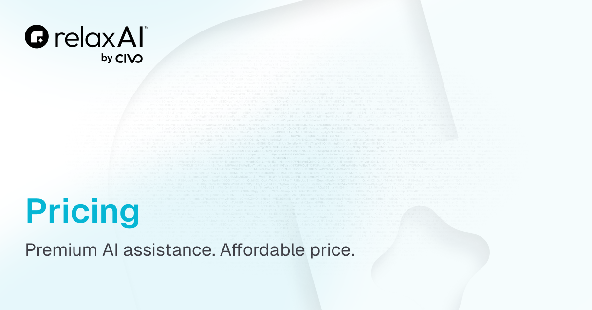 relaxAI Pricing - relaxAI